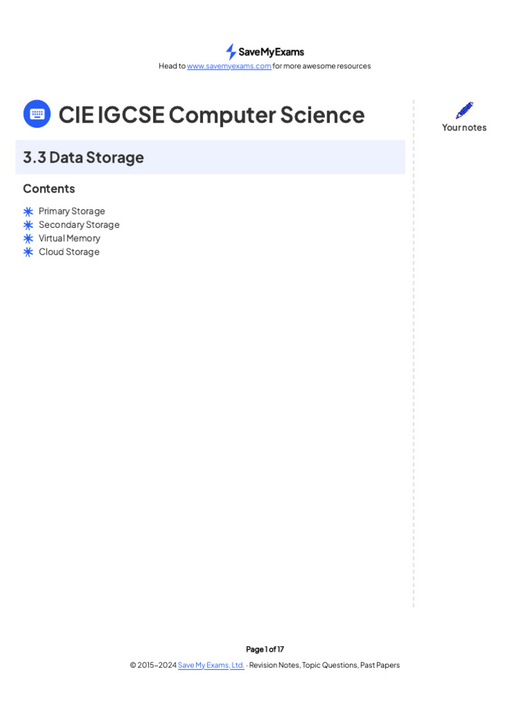 3 3 Data Storage Pdf Computer Data Storage Random Access Memory