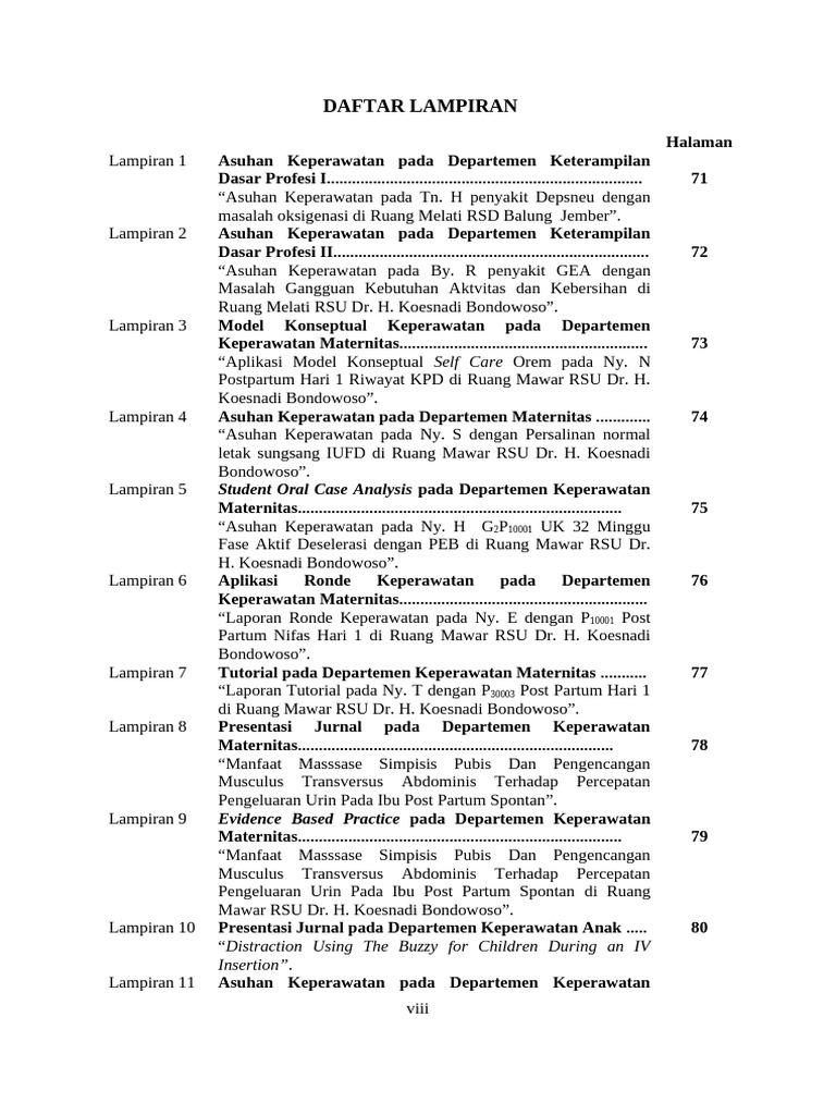 Daftar Lampiran Fix | PDF