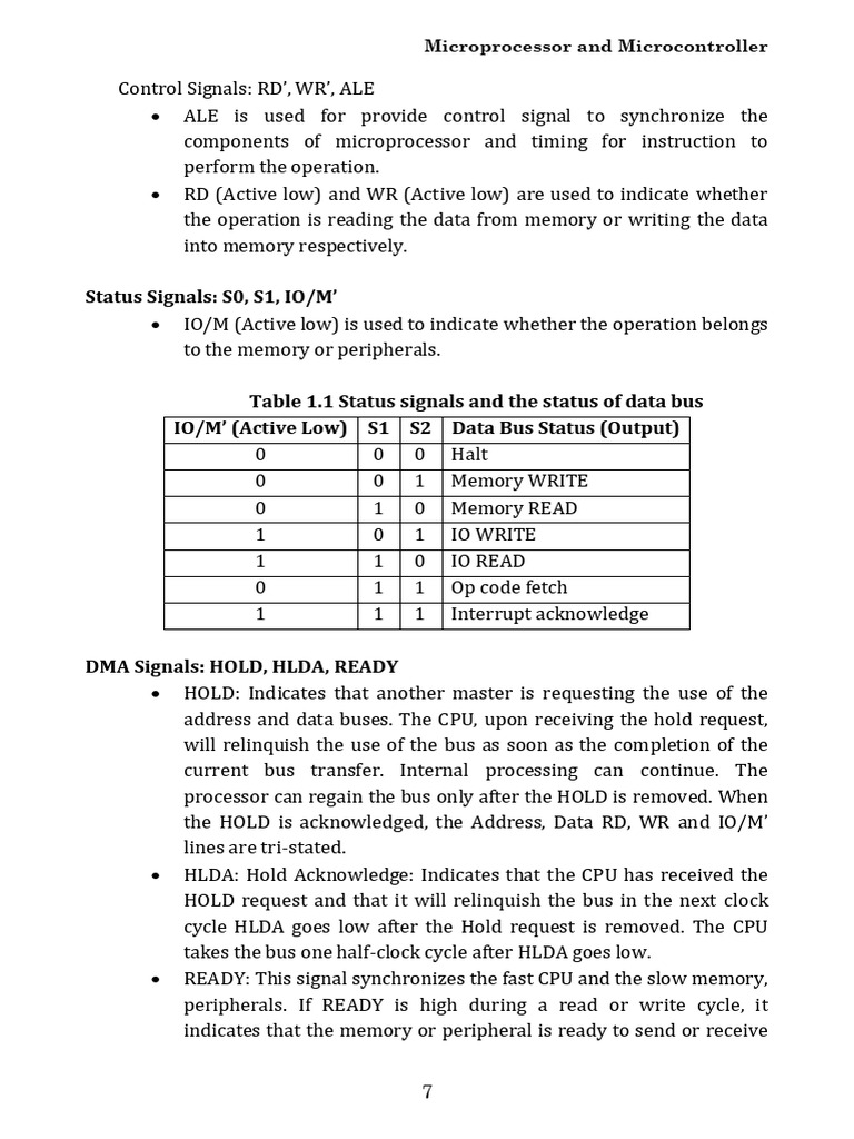 Microprocessors and Microcontrollers 7 | PDF