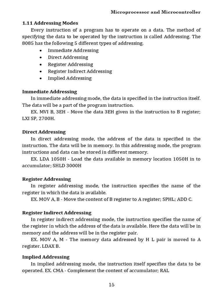 Microprocessors and Microcontrollers 15 | PDF | Teaching Methods & Materials