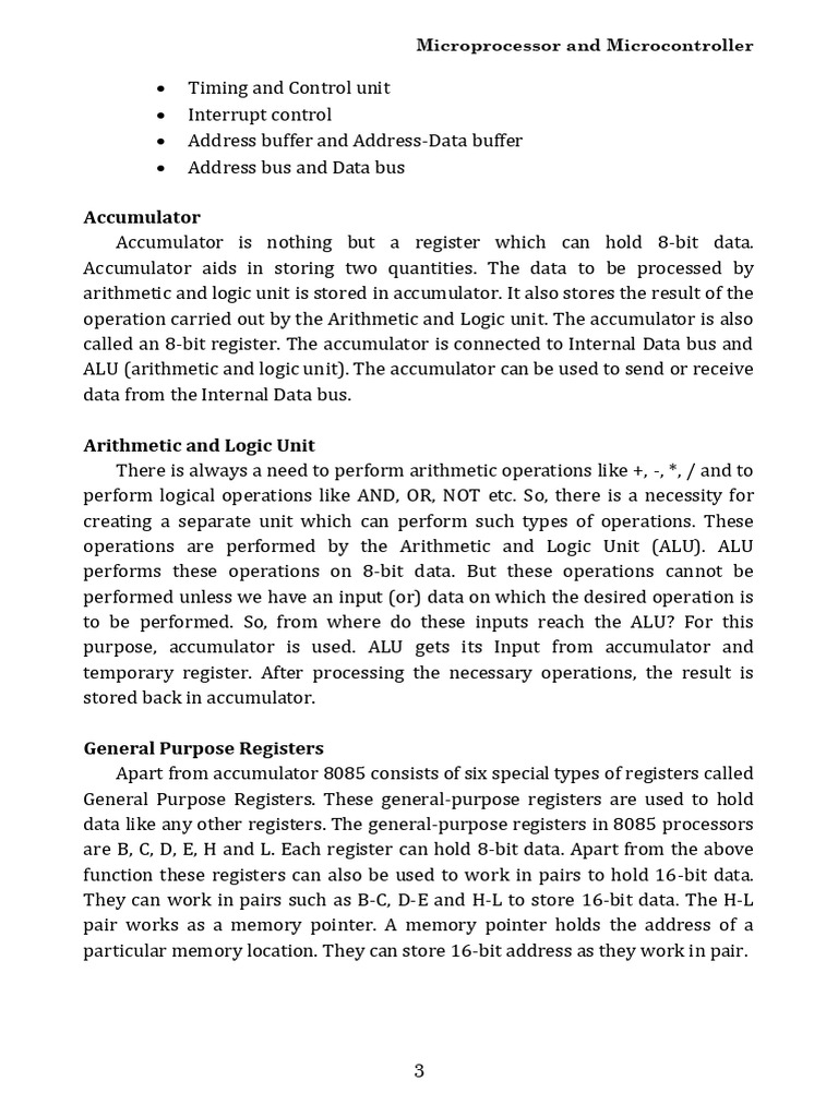 Microprocessors and Microcontrollers 3 | PDF | Computers