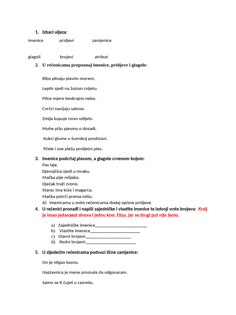 Zadaci Vrste R V | PDF