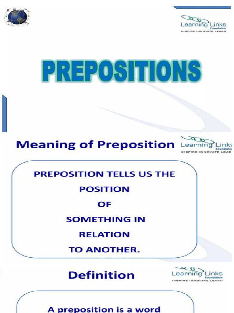 Preposition Slides | PDF