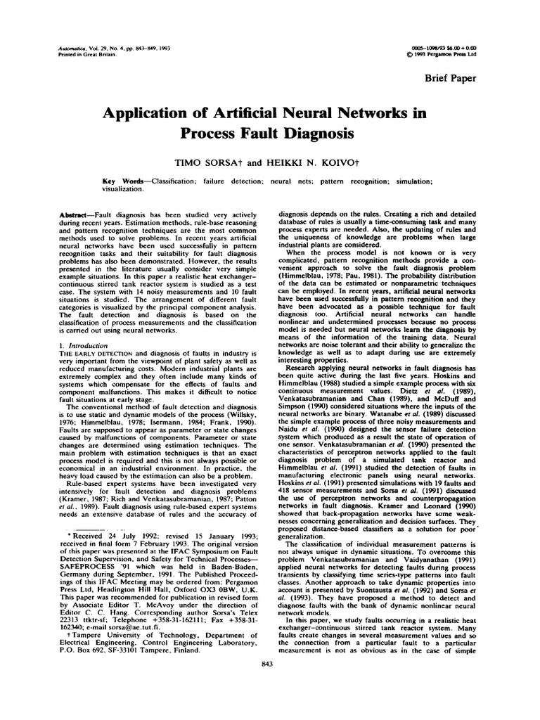 Sorsa 1993 | PDF | Artificial Neural Network | Statistical Classification