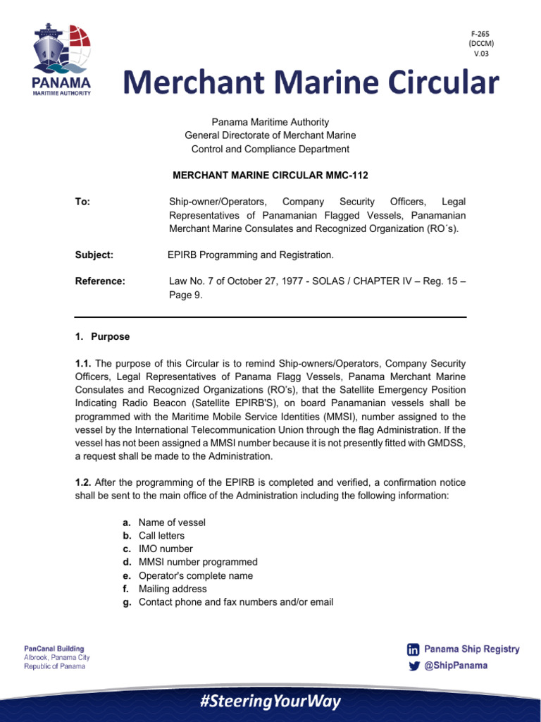 MMC 112EPIRBDecember2020 | PDF | Telecommunications | Water Transport