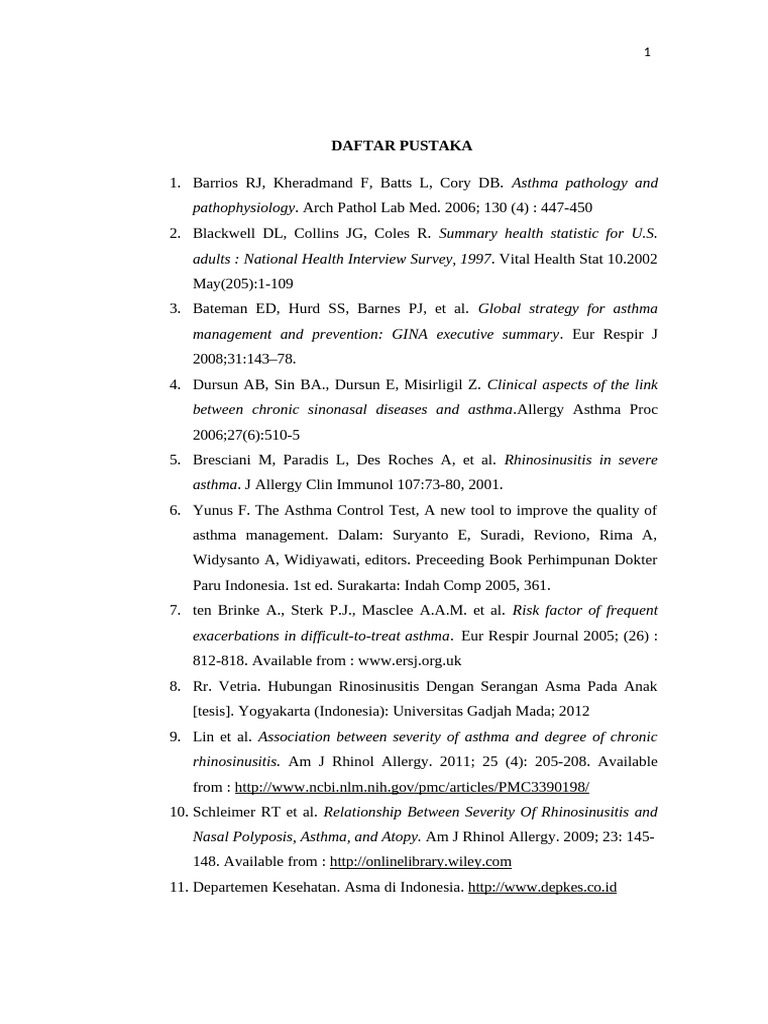 Asma Kontrol Test | PDF