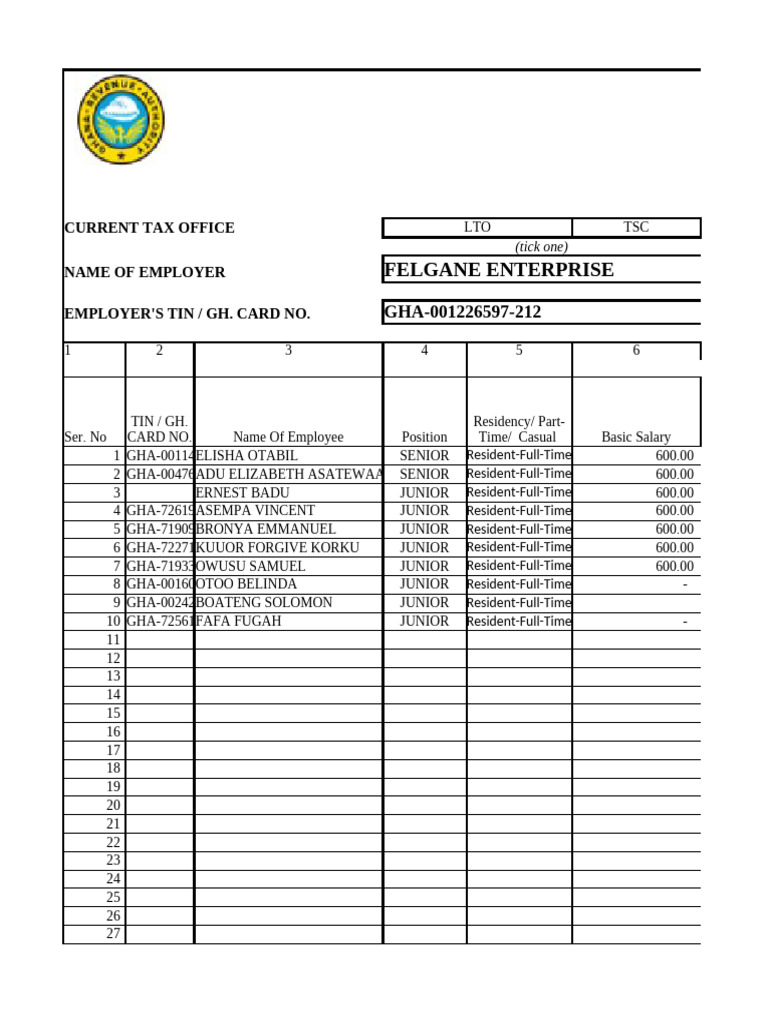 Paye Schedule 202406 Felgane | PDF | Taxes | Taxation