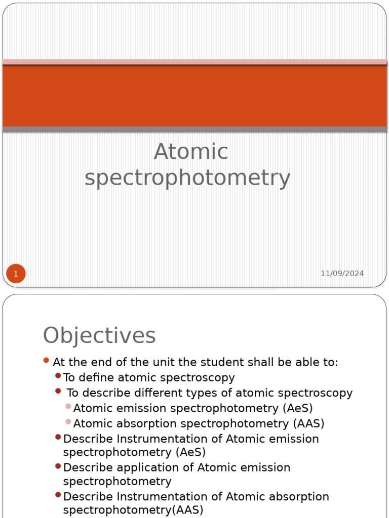 Atomic Spectrophotometry Overview | PDF | Emission Spectrum | Atomic ...