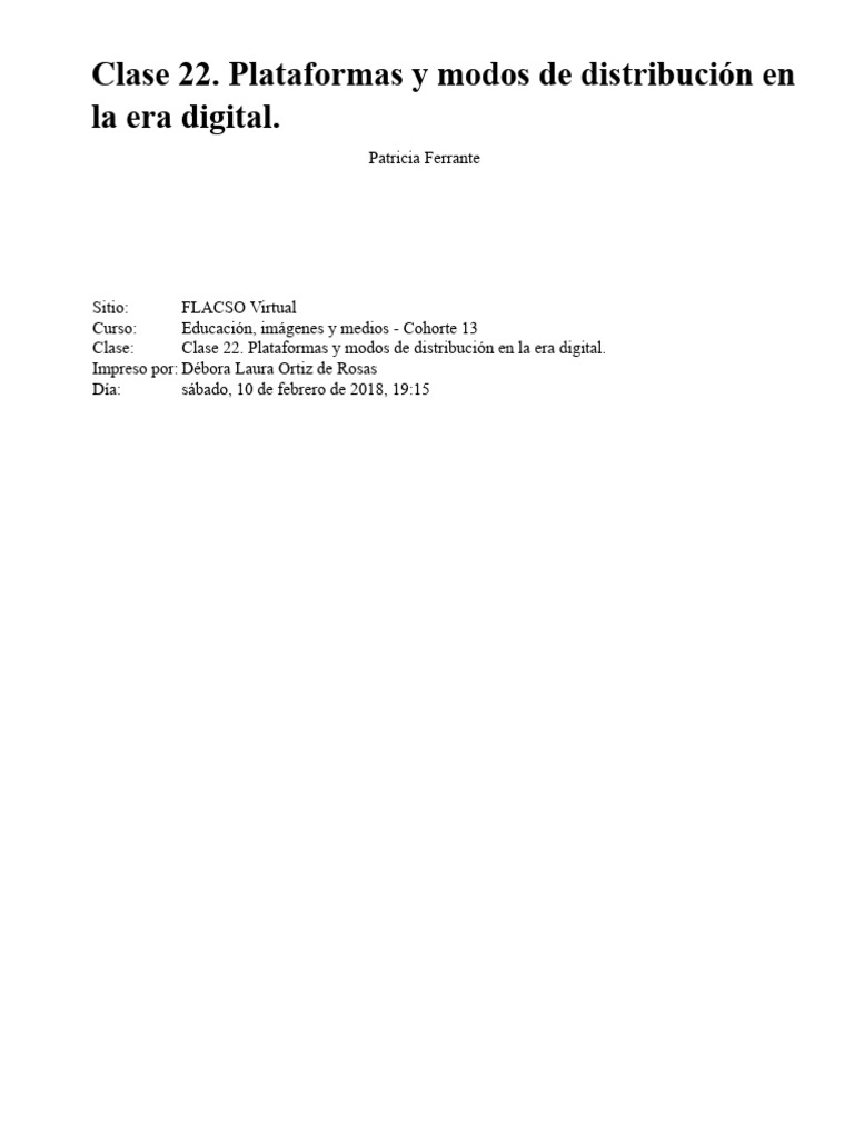 Ferrante, P - Plataformas y Modos de Distribucion en La Era Digital ...