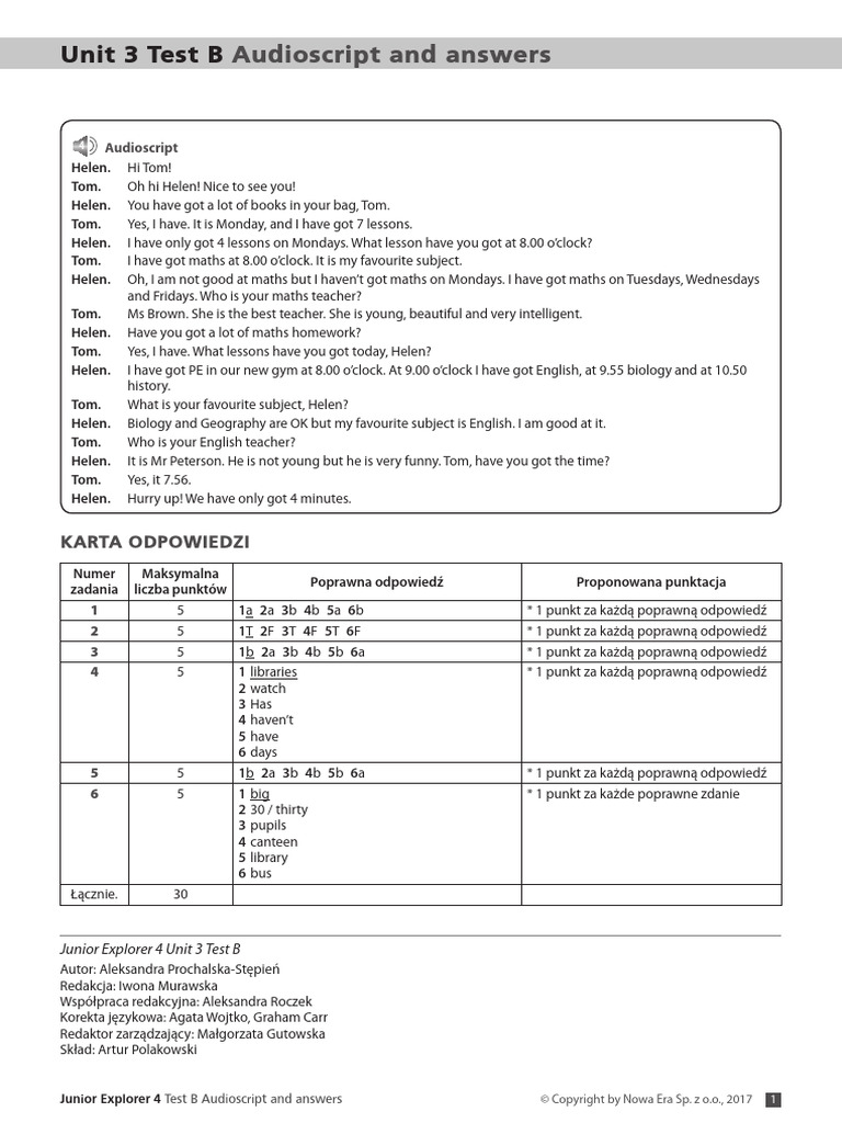 Unit 3 Test B Audioscript | PDF