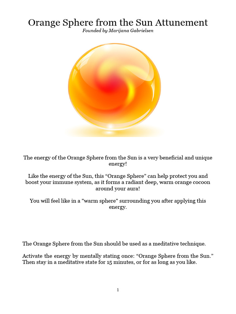 Orange Sphere Attunement Guide | PDF | Self-Improvement
