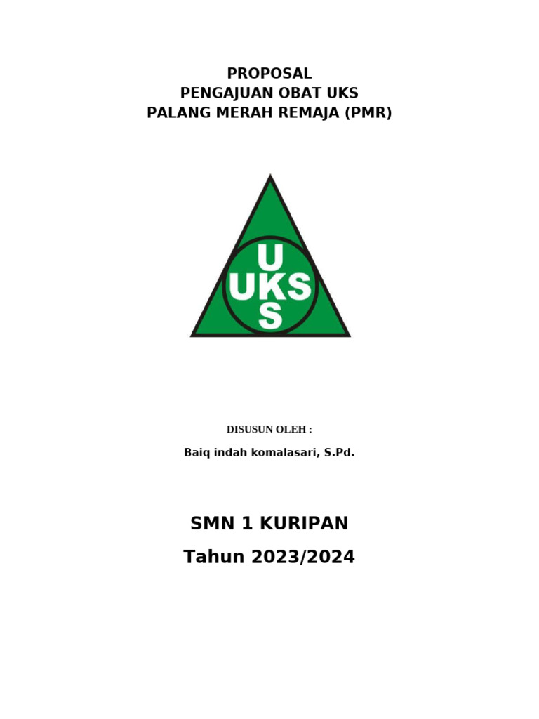 Proposal Pengajuan Obat UKS PMR 2023 | PDF | Sains & Matematika