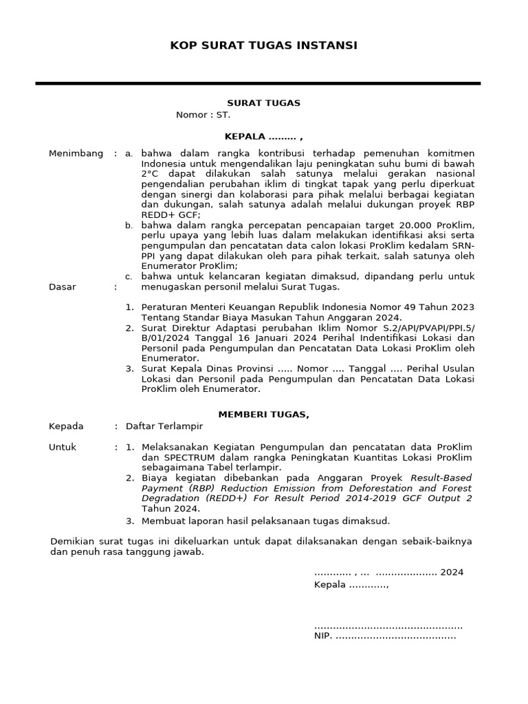 Format ST - Lebih Dari 1 Orang | PDF