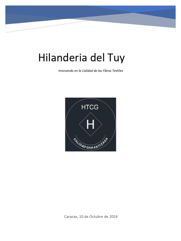 Anteproyecto Hilanderia Del Tuy | PDF | Calidad (comercial) | Textiles