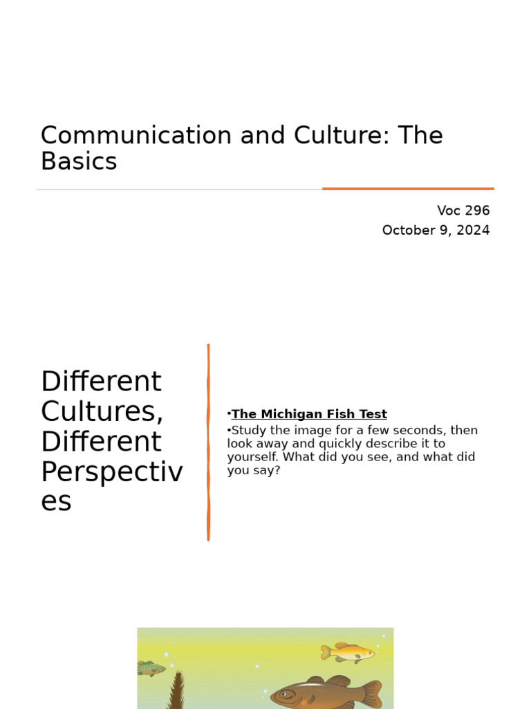 1 - Communication and Culture - Intro | PDF | Communication | Attitude ...