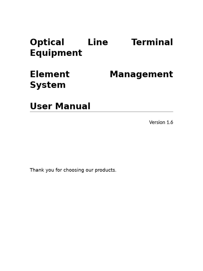 Element Management System User Manual - V1.7 | PDF | Computer Network ...