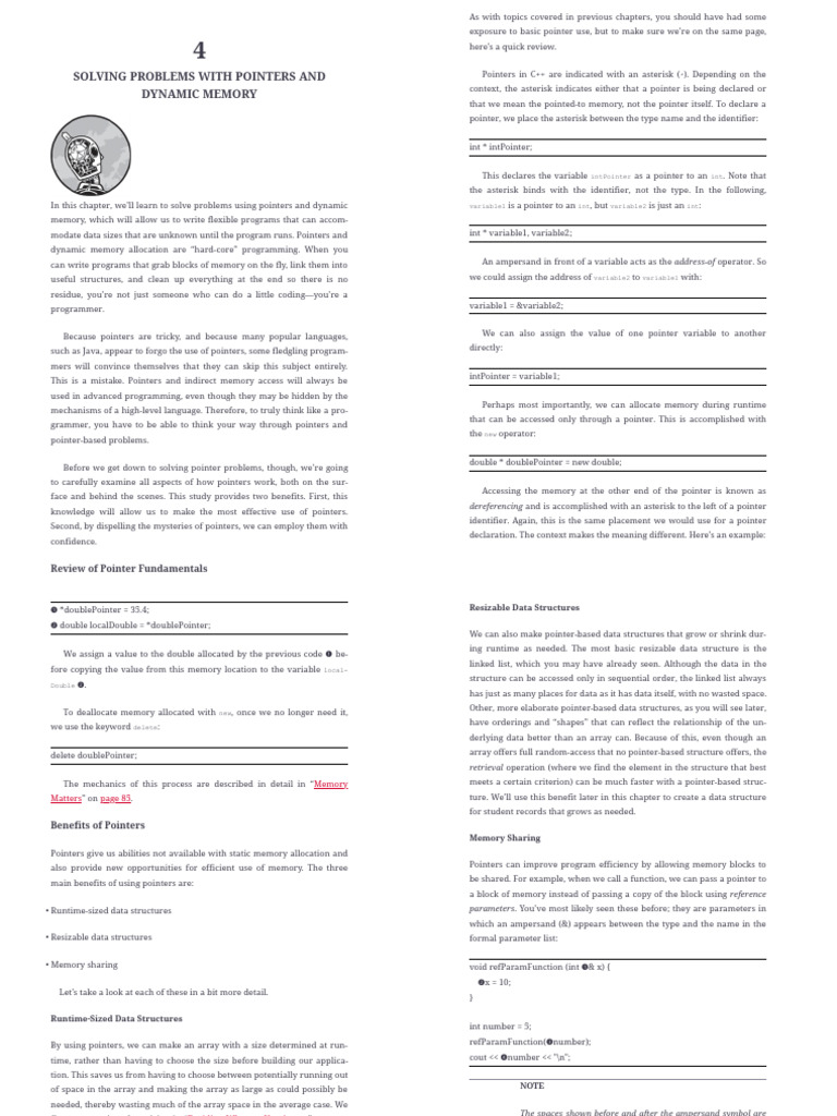 Chapter 4 Solving Problems With Pointers And Dynamic Memory Think