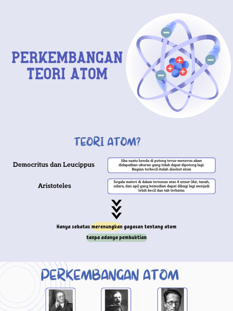 Perkembangan Teori Atom | PDF | Filsafat | Dewasa Muda