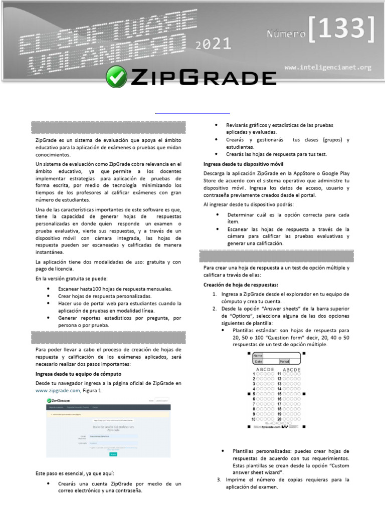 Manual de ZipGrade | PDF | Software de la aplicacion | Google Play