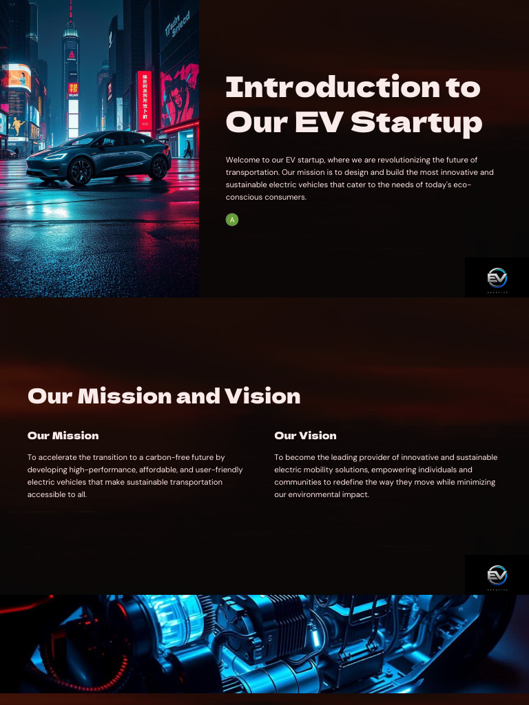 EV Startup: Innovating Sustainable Mobility | PDF | Electric Vehicle ...