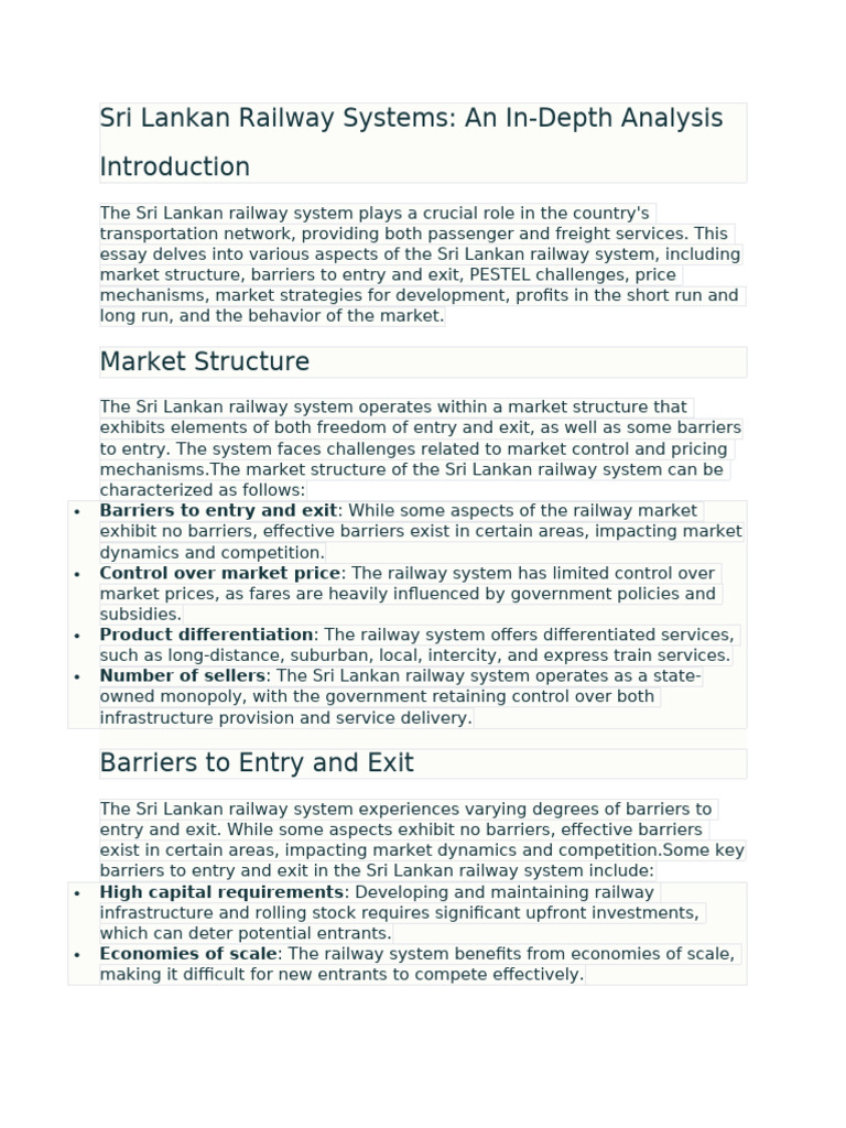 railway | PDF | Rail Transport | Market (Economics)