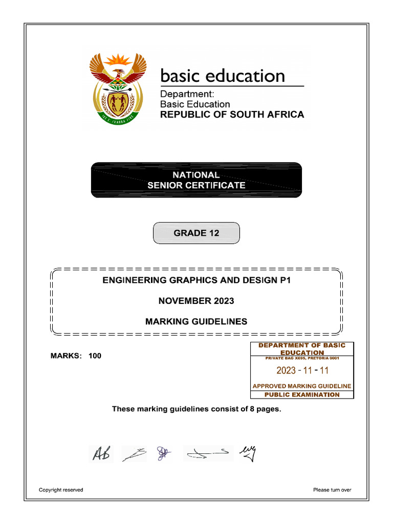 Engineering Graphics & Design P1 Nov 2023 MG Eng | PDF