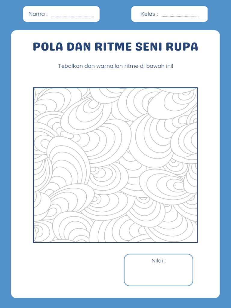 Pola Dan Ritme Seni Rupa Lembar Kerja SD Kelas 3 Biru Putih Ilustratif | PDF | Seni