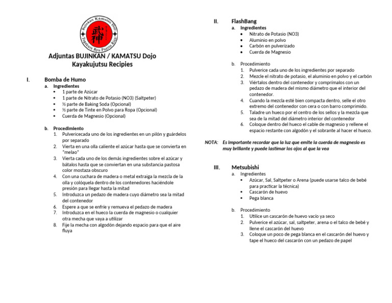 Ninjutsu - Kayakujutsu | PDF