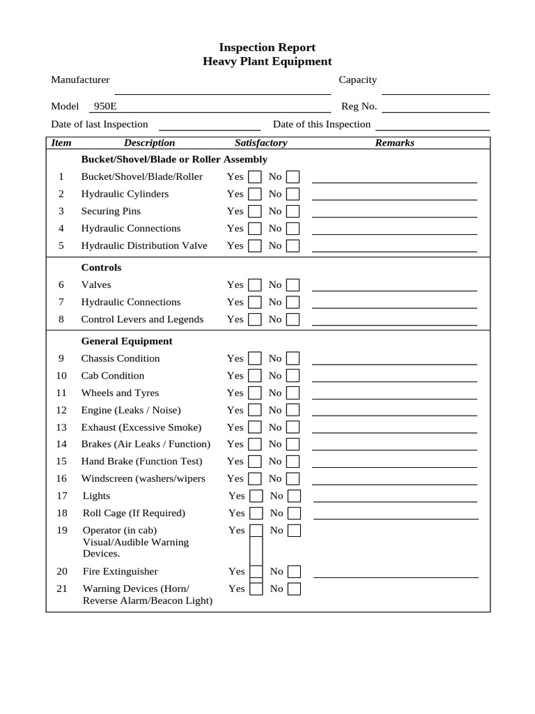 9 - Crane Inspection Blank | PDF | Forklift | Land Vehicles