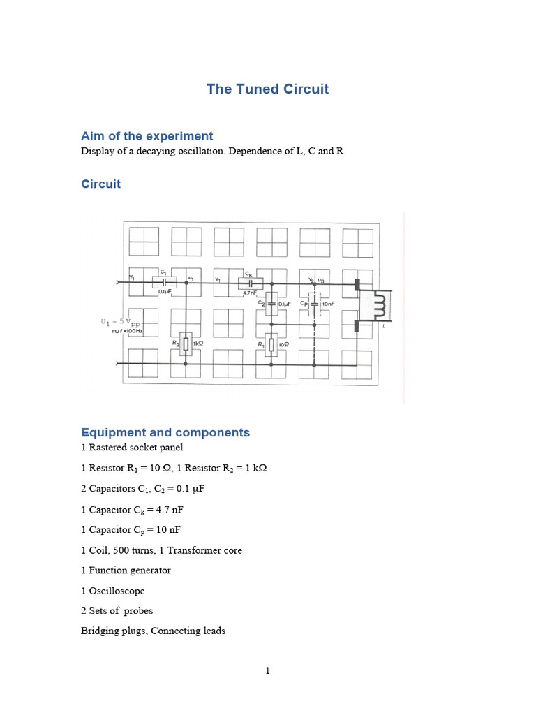The Tuned Circuit | PDF | Capacitor | Resonance