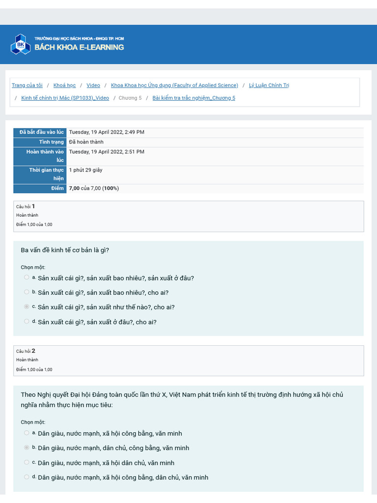 CDTC-BÀI KIỂM TRA TRẮC NGHIỆM CHƯƠNG 5 | PDF