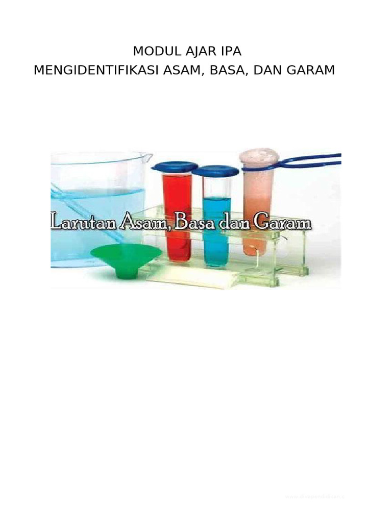 Modul Ajar Mengidentifikasi Asam, Basa Dan Garam | PDF