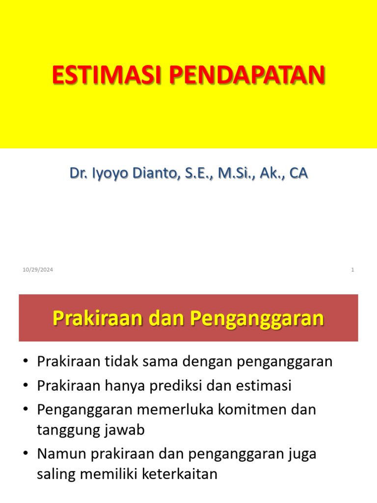 TM 7 MKD Estimasi Pendapatan | PDF | Bisnis