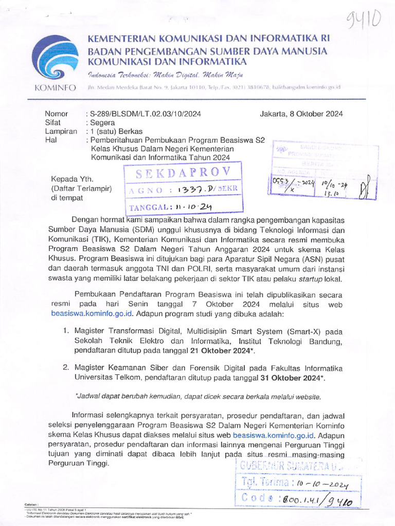 Beasiswa Kominfo 2024 | PDF