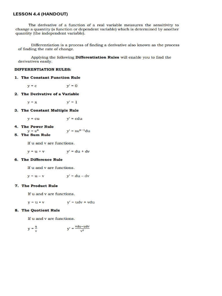 Lesson 4.4 - Handout | PDF | Teaching Methods & Materials