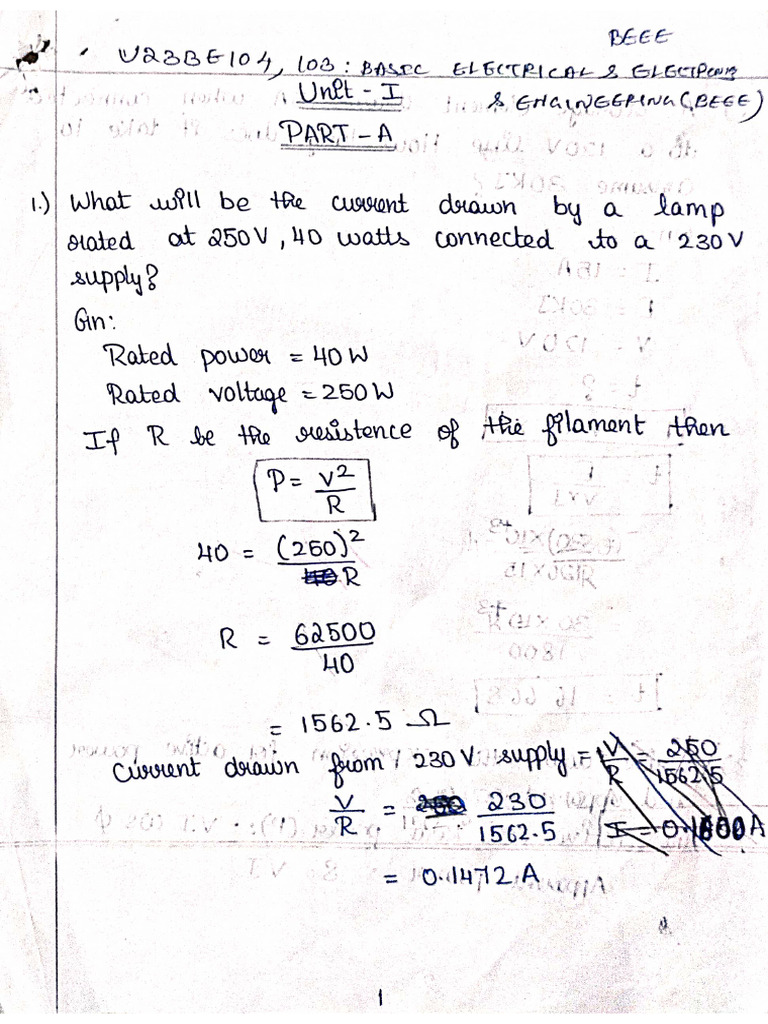 Beee Question Bank With Answers | PDF | Electrical Engineering ...