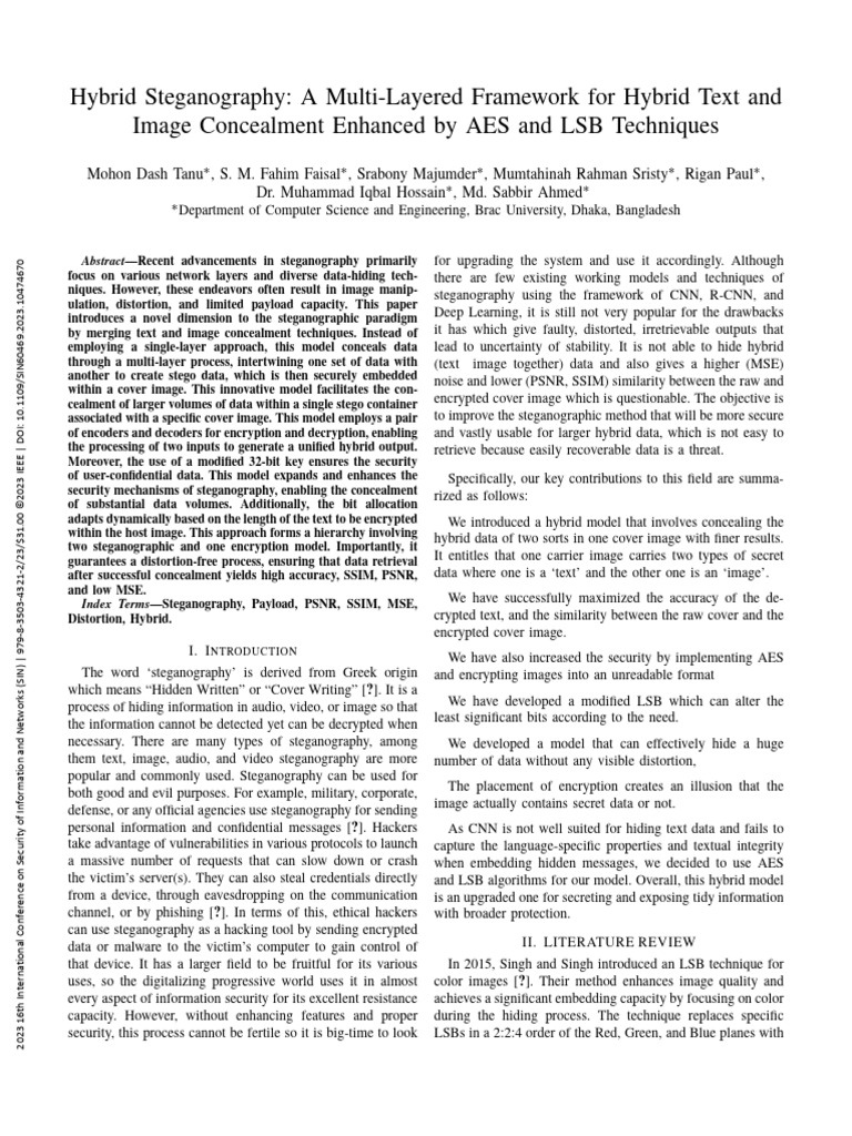 Hybrid Steganography A Multi-Layered Framework For Hybrid Text and Image Concealment Enhanced by ...