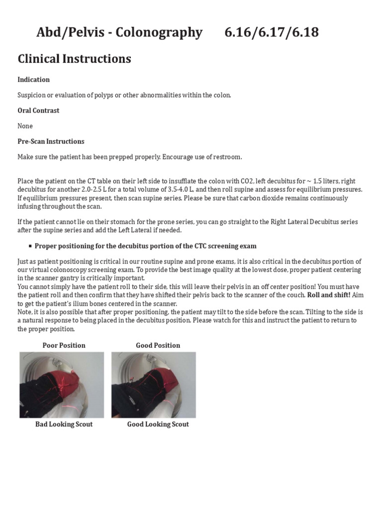 Virtual Colonoscopy CT Protocol HD750 UW Madison | PDF | Technology ...