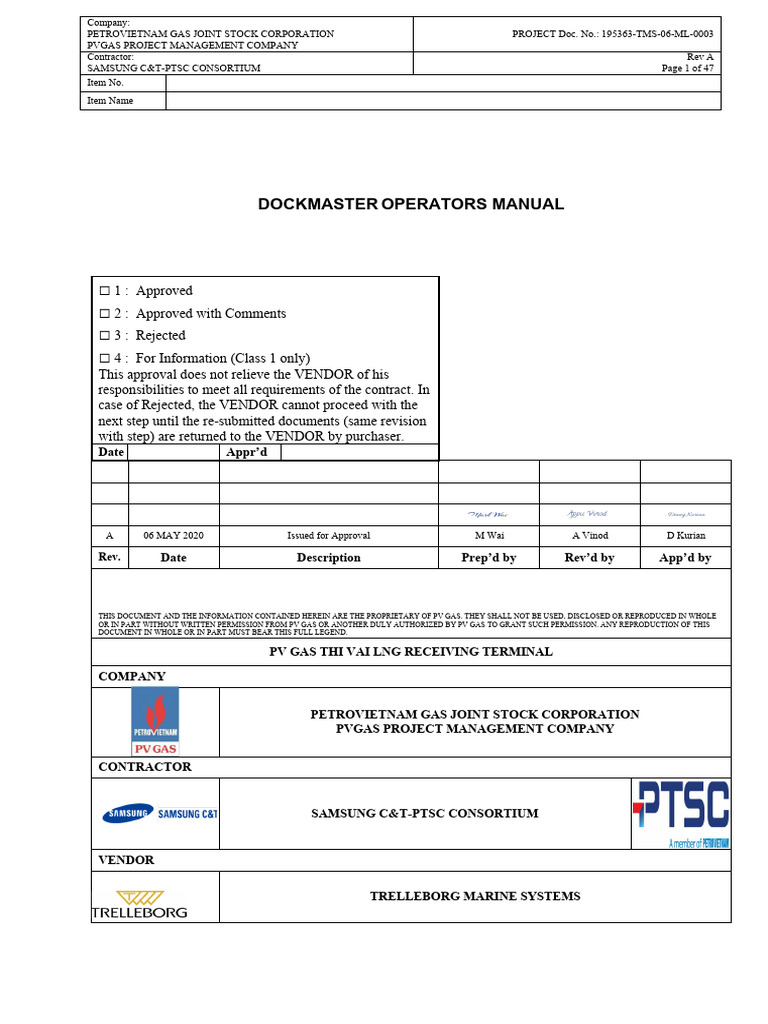 TMS 06 ML 0003 A DockMaster Operator Manual | PDF | Graphical User ...