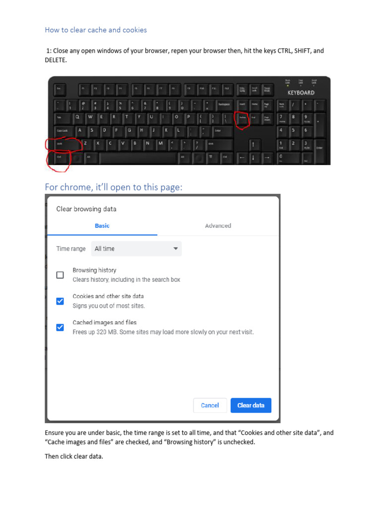 Clear Cache and Cookies Guide | PDF | Computers