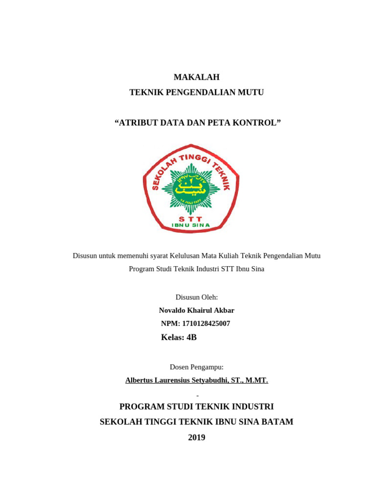 Makalah Atribut Data Dan Peta Kontrol | PDF | Bisnis | Komputer