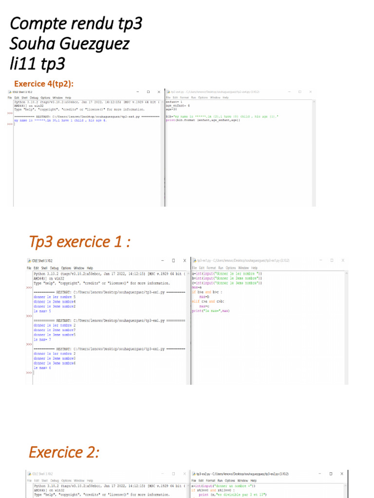 Compte Rendu tp3 | PDF