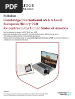 Syllabus: Cambridge International AS & A Level History 9489 | PDF