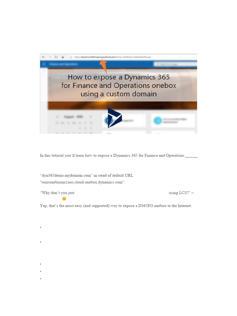 Expose A Dynamics 365 For Finance and Operations Onebox On A Custom ...