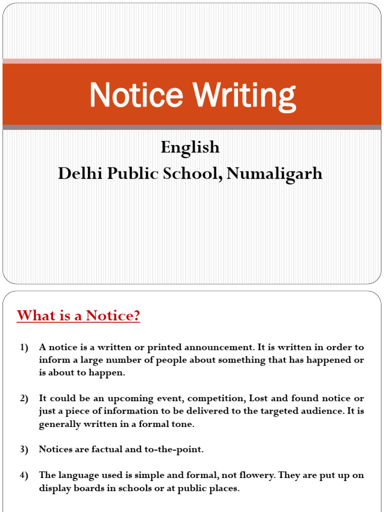 Notice Writing PPT-1 | PDF