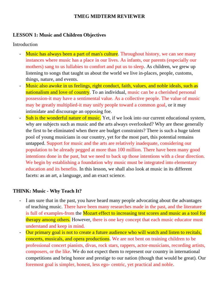 Tmeg Midterm Reviewer 1 | PDF | Rhythm | Tempo