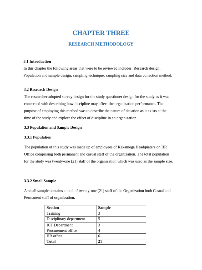 CHAPTER THREE | PDF | Sampling (Statistics) | Survey Methodology