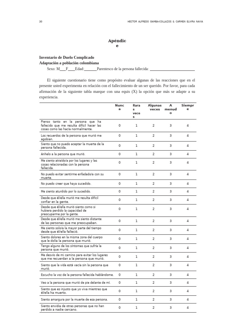 Adaptacion Del Inventario de Duelo Complicado en P-16 | PDF | Sicología