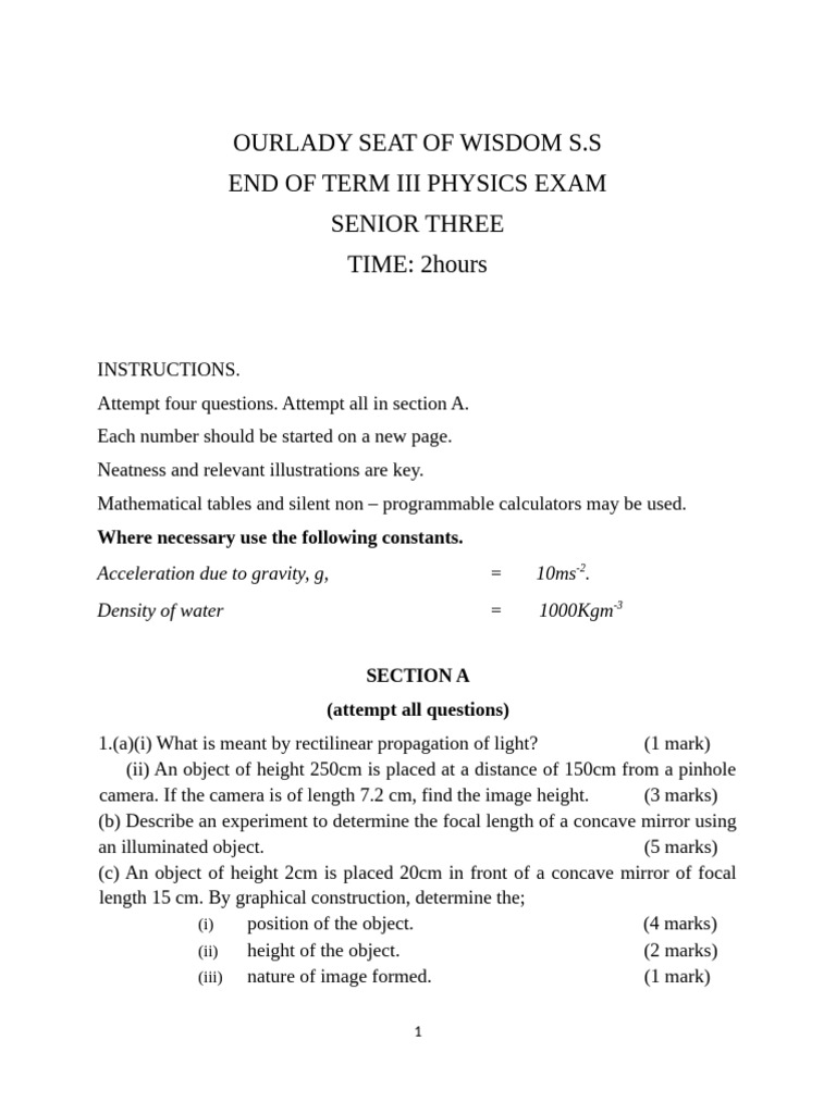 S3 PHYSICS | PDF | Physical Quantities | Physics