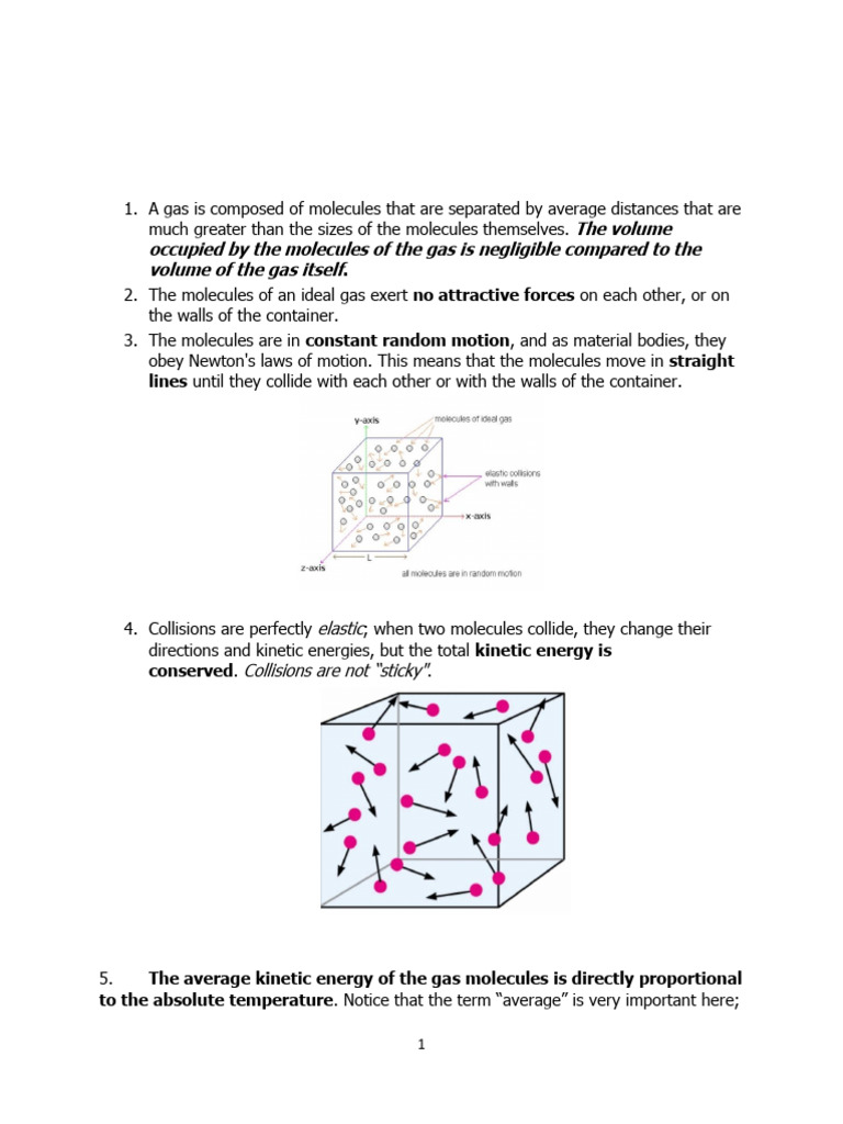 Kinetic Molecular Theory of Gases | PDF | Gases | Temperature